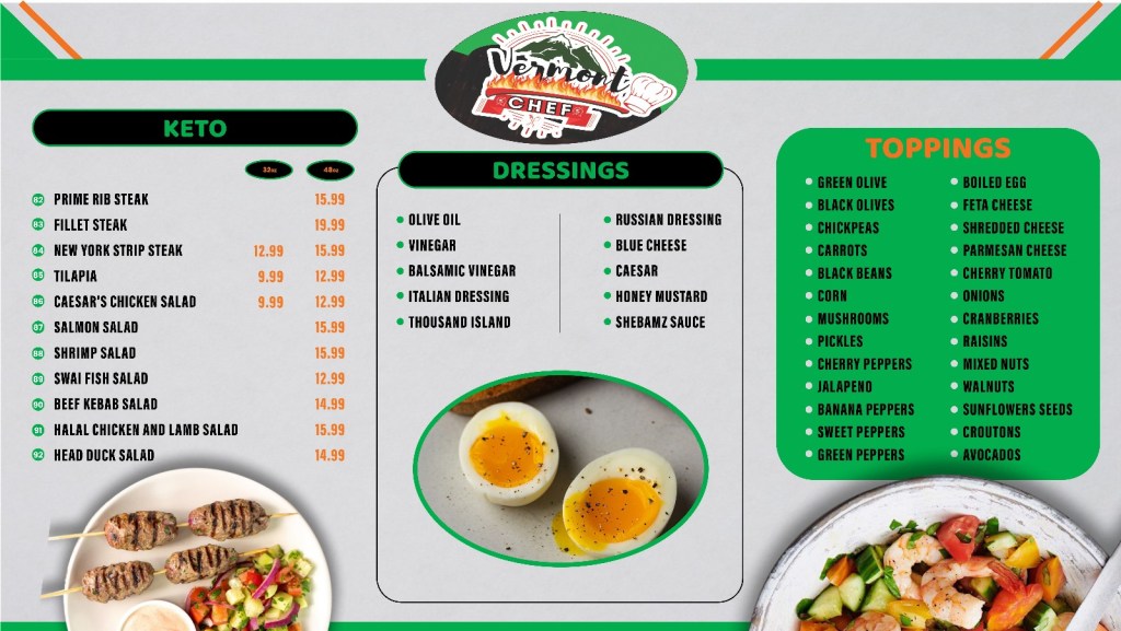 Menu – Vermont Chef